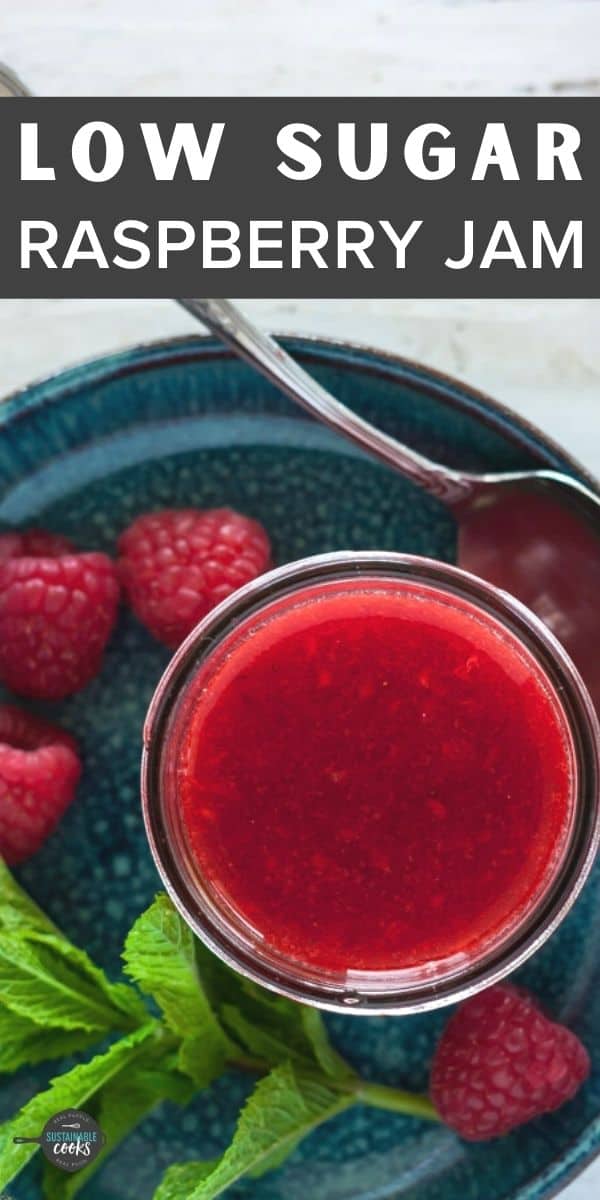 Raspberry Freezer Jam {Low-Sugar} - Sustainable Cooks
