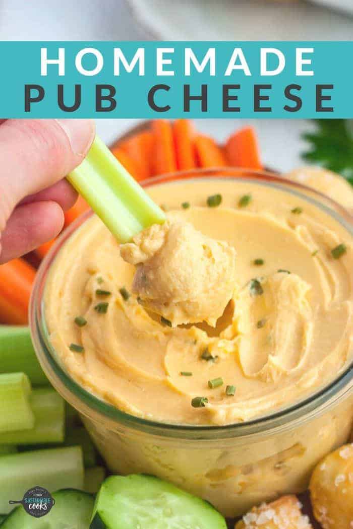 Pub Cheese {Homemade Cheddar Dip} - Sustainable Cooks