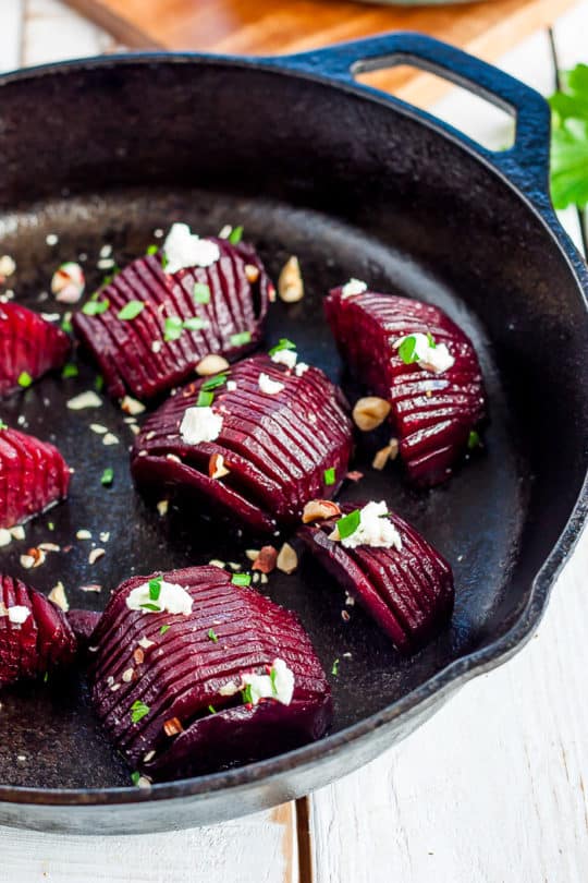 Hasselback Beets With Goat Cheese - Sustainable Cooks