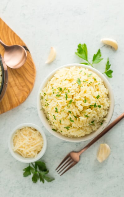 Quick Garlic Butter Rice - Sustainable Cooks