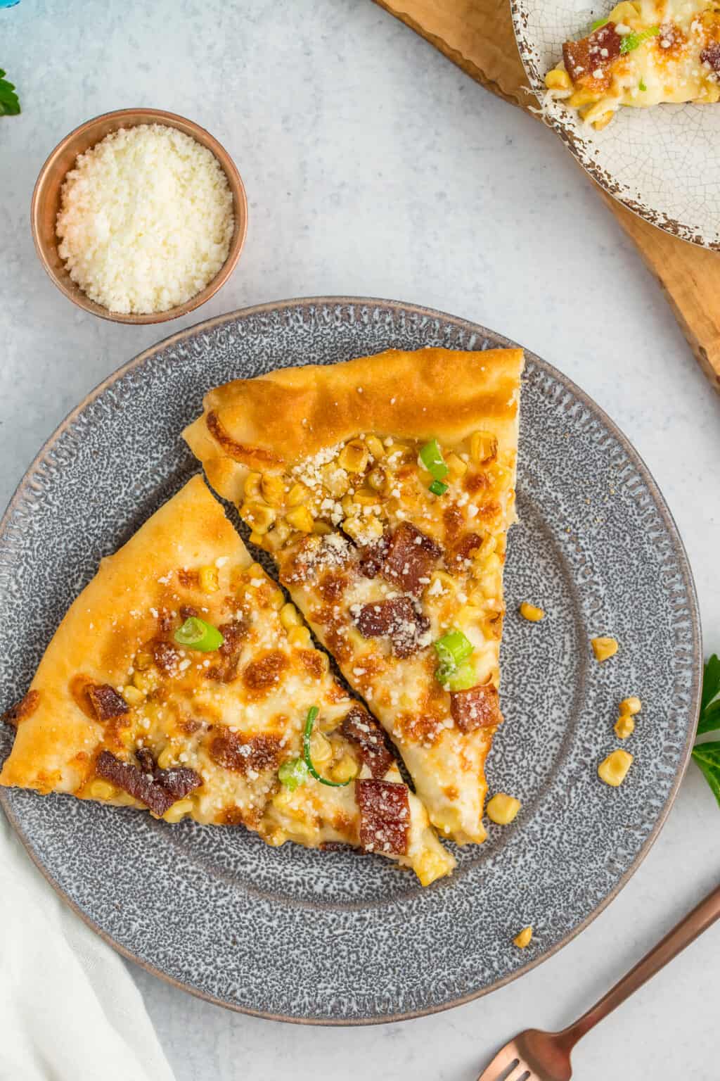 Sweet Corn Pizza With Crispy Bacon - Sustainable Cooks