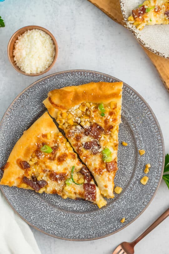 Sweet Corn Pizza With Crispy Bacon - Sustainable Cooks