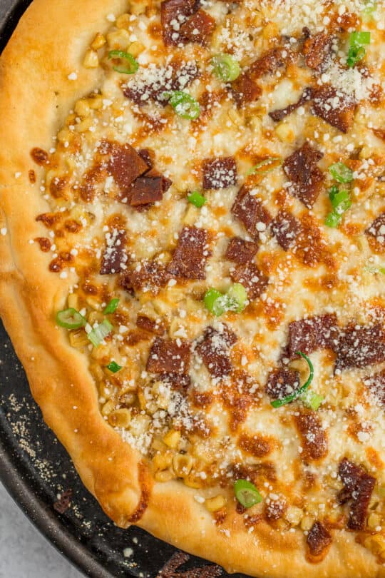 Sweet Corn Pizza With Crispy Bacon - Sustainable Cooks