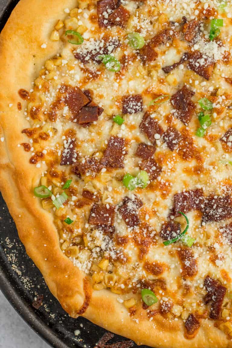 Sweet Corn Pizza With Crispy Bacon - Sustainable Cooks