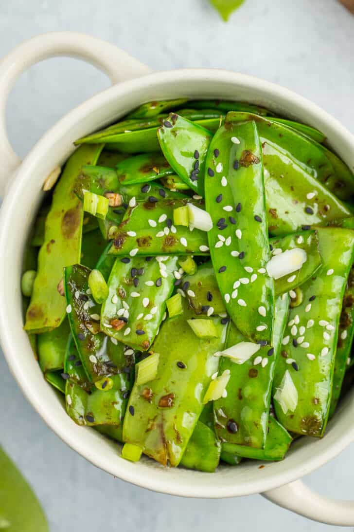 Garlic Ginger Sauteed Snow Peas - Sustainable Cooks