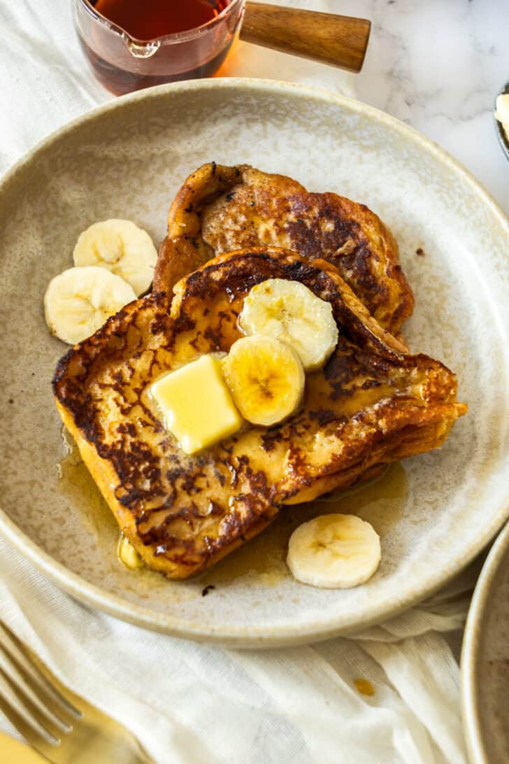 Banana Custard French Toast - Sustainable Cooks