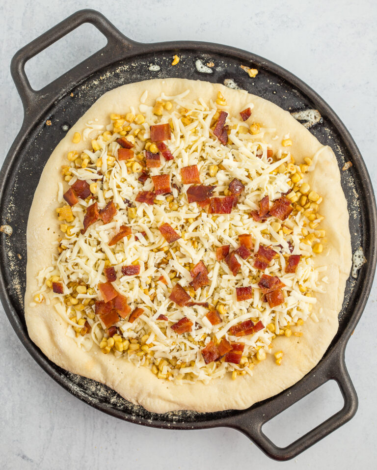 Sweet Corn Pizza With Crispy Bacon - Sustainable Cooks