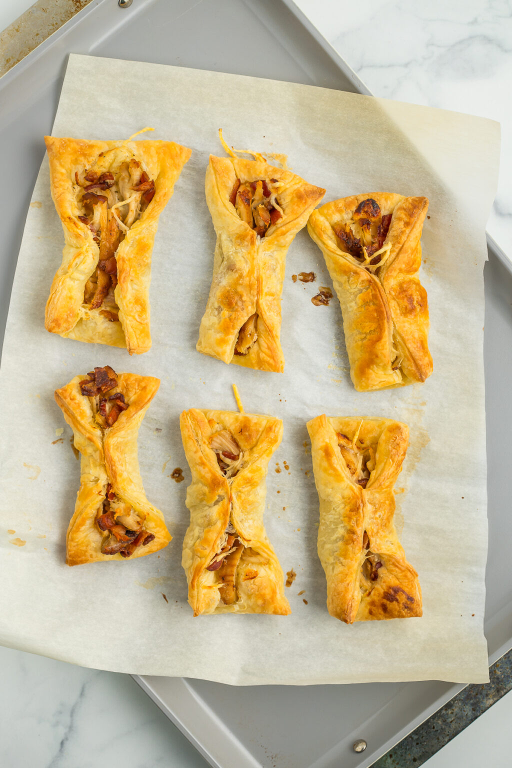 Rotisserie Chicken Alfredo Puff Pastry Pockets - Sustainable Cooks