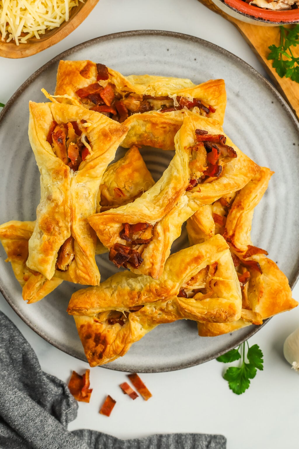 Rotisserie Chicken Alfredo Puff Pastry Pockets - Sustainable Cooks